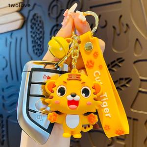 Jual 【Love】 Cartoon Silicone Pink Yellow Cute Small Tiger Key Chain For ...