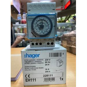 Jual HAGER SWITCH TIMER ANALOG 24 JAM 220V EH111 KUALITAS THEBEN ...