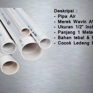 Jual Pipa PVC 12" inch Panjang 1 meter Paralon Rucika Wavin A lowlta ...