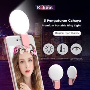 Promo Rokeet Mini Ring Light Portable Clip Selfie Lampu Live Streamer ...
