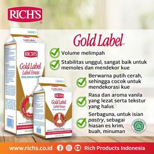 Jual RICH Gold label Whipping cream topping kue minuman - 500 gr - Kota ...