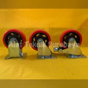 Jual RODA TRIPLE S 3 INCH HIDUP MATI REM DOUBLE BEARING TROLLEY TROLI ...