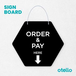 Jual Otello Signage Order & Pay Here Simple Signage Board Acrylic Papan ...