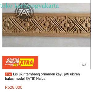 Jual Lis ukir tambang ornamen kayu jati ukiran halus model batik ...