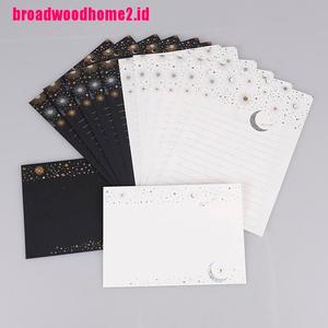 Jual Set Kertas Surat Dan Amplop Motif Bintang Bulan Gaya Vintage ...