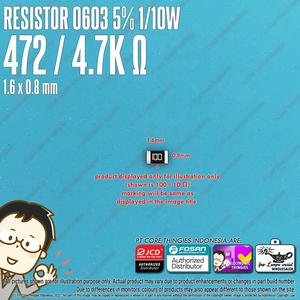 Jual RESISTOR 0603 5% 472 / 4.7K OHM SMD 1608 4K7 - Kota Cimahi ...