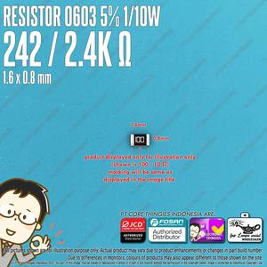 Jual RESISTOR 0603 5% 242 / 2.4K OHM SMD 1608 2K4 - Kota Cimahi ...
