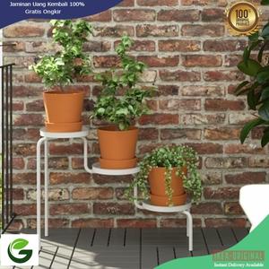 Jual Rak Stand Tempat Pot Bunga 3 Stand tanaman dalam/luar ruang/putih ...