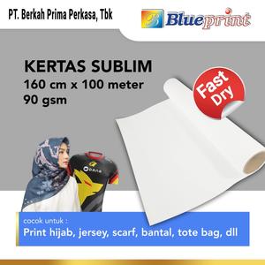 Promo Kertas Sublim Roll BLUEPRINT 160 x 100 meter Sublimation Paper 80 ...