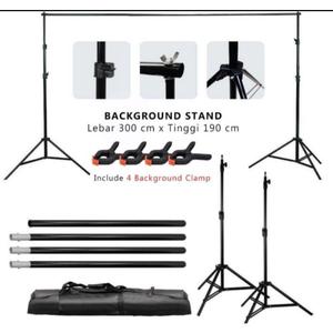 Jual Stand background foto studio ukuran 3m tiang backdrop portable ...