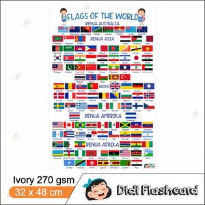 Jual HERI Poster Bendera Dunia - Poster Belajar Edukasi Anak Bilingual ...