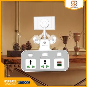 Promo Stop Kontak Listrik Power Socket Lenyes LS129 2 Socket 2 USB EU ...