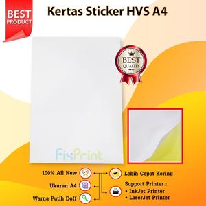 Jual Kertas Stiker A4 Hvs Matte Folio Doff Stiker Label Printable ...