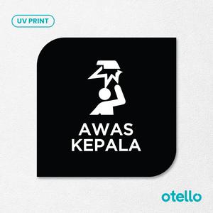 Jual Awas Kepala Sign Board Akrilik Tempel Signage Dinding Sticker ...