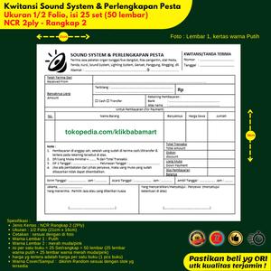 Jual KWITANSI SOUND SYSTEM & PERLENGKAPAN PESTA 1/2 FOLIO RANGKAP 2 ...