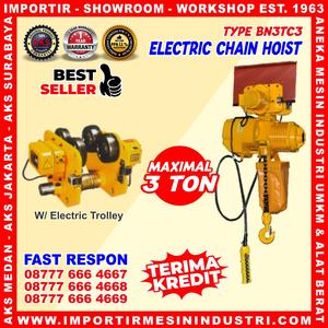 Jual Kerekan Takel 3 Ton x 3 m Katrol Listrik 3 kw Chain Hoist Electric ...