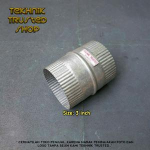 Jual Conector reducer sock 3x3" aluminium sambungan selang ducting hose ...