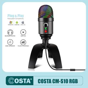 Promo COSTA CM-S10 RGB Condenser Stereo Microphone USB 3 polar pattern ...