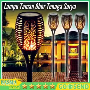 Promo Lampu taman obor tancap tenaga surya lampu api solar cell ...
