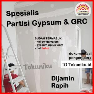 Jual Partisi Gypsum GRC Material Jasa Pasang Partisi Gypsum GRC Sekat ...