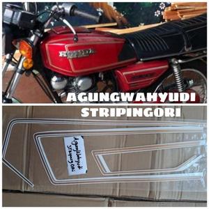Jual STIKER STRIPING LES BODY MOTOR HONDA GL 100 CACING OLD GOLD EMAS ...
