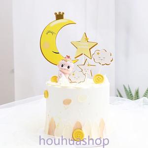 Jual Topper Kue Bentuk Bulan Mahkota Bintang Awan Happy Birthday Untuk ...