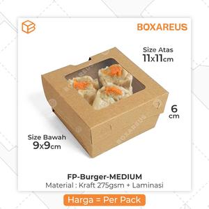 Jual Box Dimsum Snack Box Burger Kotak Dus Makanan Takoyaki | FP Burger ...