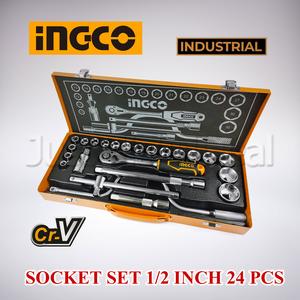 Jual Ingco Socket Set 1/2 Inch 24 pcs Kunci Sock Kotak Besi - Kab ...