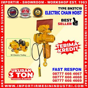 Jual Katrol Listrik Elektrik Chain Hoist Electric 3 Ton 10 m - BN3TC10 ...
