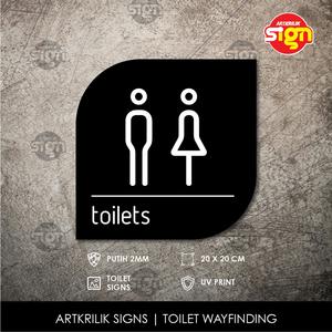 Jual Sign Akrilik Sign Board Acrylic Rounded - Toilet - Dasar Hitam ...