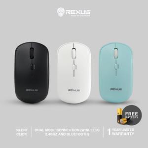 Jual Rexus QB100 Mouse Dual Mode Wireless dan Bluetooth Office Silent ...