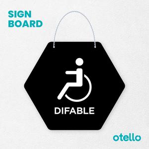 Jual Otello Sign Difable Signage Board Acrylic Papan Gantung Label ...