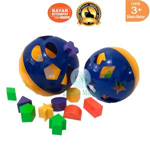 Jual mainan edukasi anak puzzle ball shape sorter bola pintar balok set ...