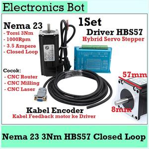 Jual [EBS] Kit Motor Stepper Nema 23 Closed Loop 3Nm Servo HBS57H ...