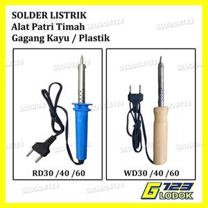 Jual Solder Tangan Listrik Kayu Alat Patri Timah Soldering Iron 30W 40W 60W - WD-40W Kayu ...