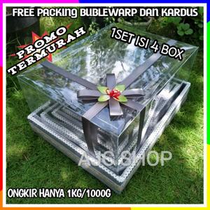 Jual Kotak Hantaran Pernikahan Kotak Parcel Box seserahan Tutup Mika - Hitam, 1set 4box - Kab ...