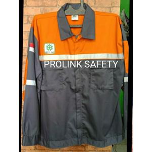 Jual Seragam Baju Safety Abu Abu Kombinasi Oranye Resleting Drill Jyo ...