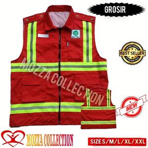 Jual Rompi Safety Vest Kerah-Rompi Safety Proyek-Rompi Safety Hse Merah ...