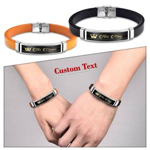 Jual GELANG COUPLE CUSTOM KING QUEEN KULIT ASLI BISA REQUEST NAMA ...