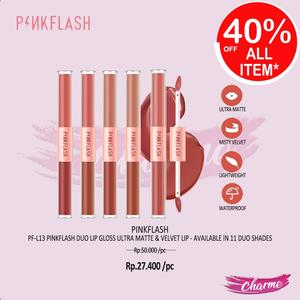Jual Pinkflash Pink Flash Duo Lip Gloss Ultra Matte & Velvet Lip PF L13 ...