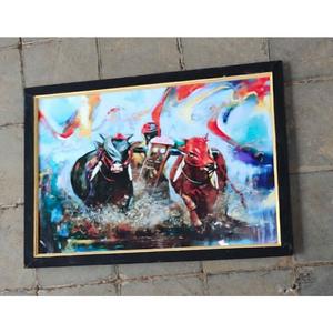 Jual RL427 lukisan cetak tradisi karapan sapi plus bingkai ukuran 6545 ...