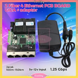 Promo UTP FO Gigabit 2SC 4 RJ45 Ethernet PCBA board 10-1000M switch 4 ...