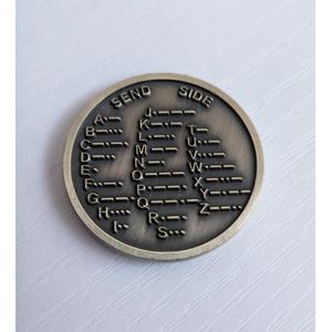 Jual 1PC CW Morse Code Decoder Chart Medal Coin Morse Commemorative ...