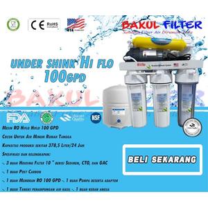 Jual Mesin RO 100 GPD HI-FLO / Mesin Reverse Osmosis Undersink 100 GPD ...