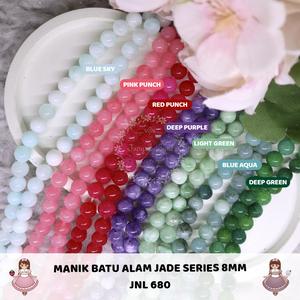 Jual code 680 Manik Batu Alam Bulat Jade Series round beads - Yellow ...
