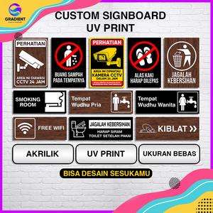 Jual Sign Akrilik Print UV Custom Signage - Tanpa Lubang, 2MM SUSU ...