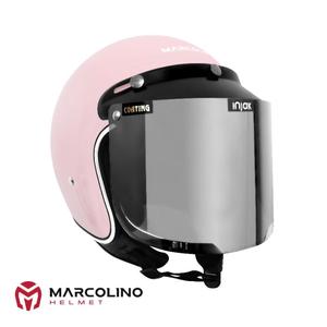 Jual Helm Bogo Retro Marcolino Classic Edition Pink Pastel SNI Flat ...