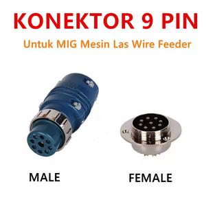 Jual Konektor 9 Pin Male Socket Female Connector 9Pin utk Mig Mesin Las ...