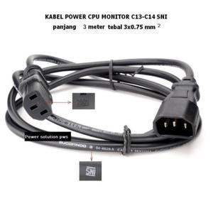Jual Kabel Power 3M 3 Meter SNI 3x0.75mm CPU Monitor C13 C14 iec ...