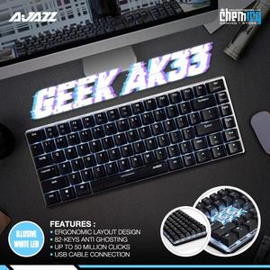 Jual Ajazz Geek White LED AK33 White LED Mechanical Gaming Keyboard ...